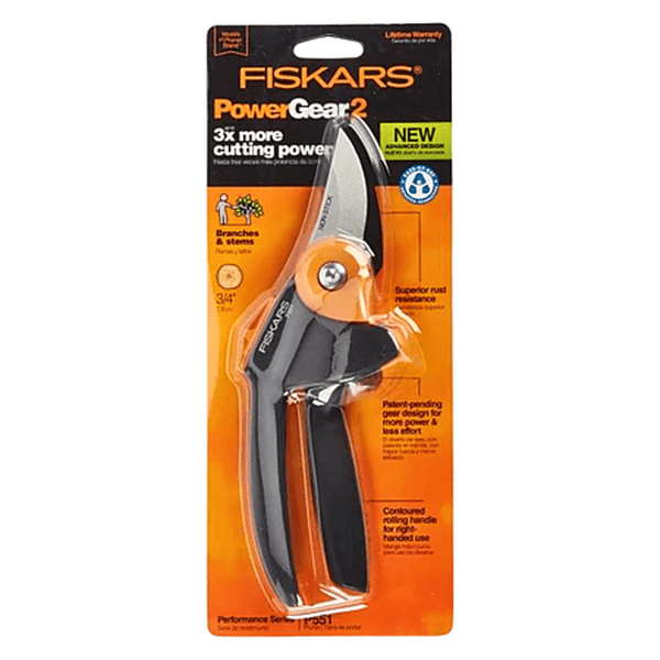 Fiskars PowerGear2 Deluxe Hand Pruner - 3/4" Titanium Blade Coating ...